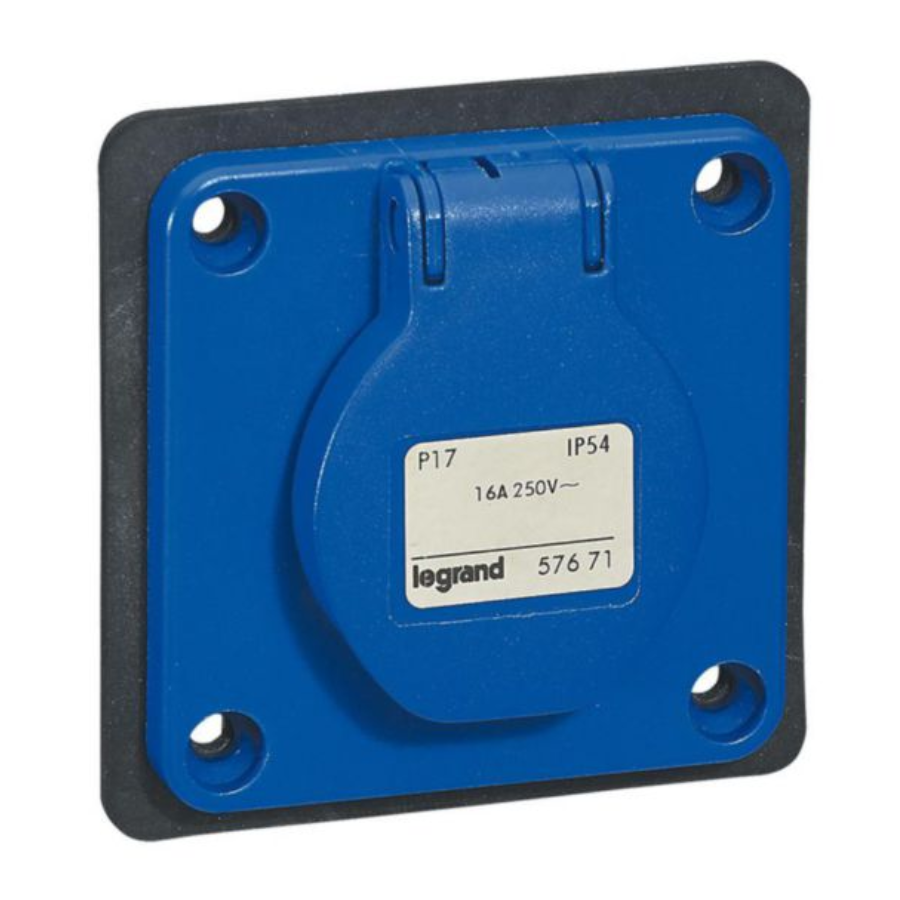 Legrand 057671 P17 socket with domestic pinout - WOW Electricals