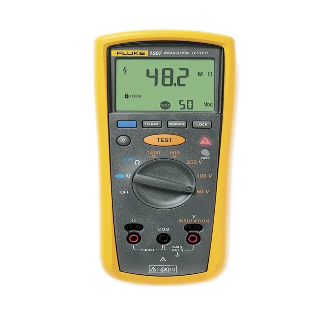 Fluke 1507 Insulation Tester, 50V Min, 1000V Max, 10GΩ Max, CAT III ...