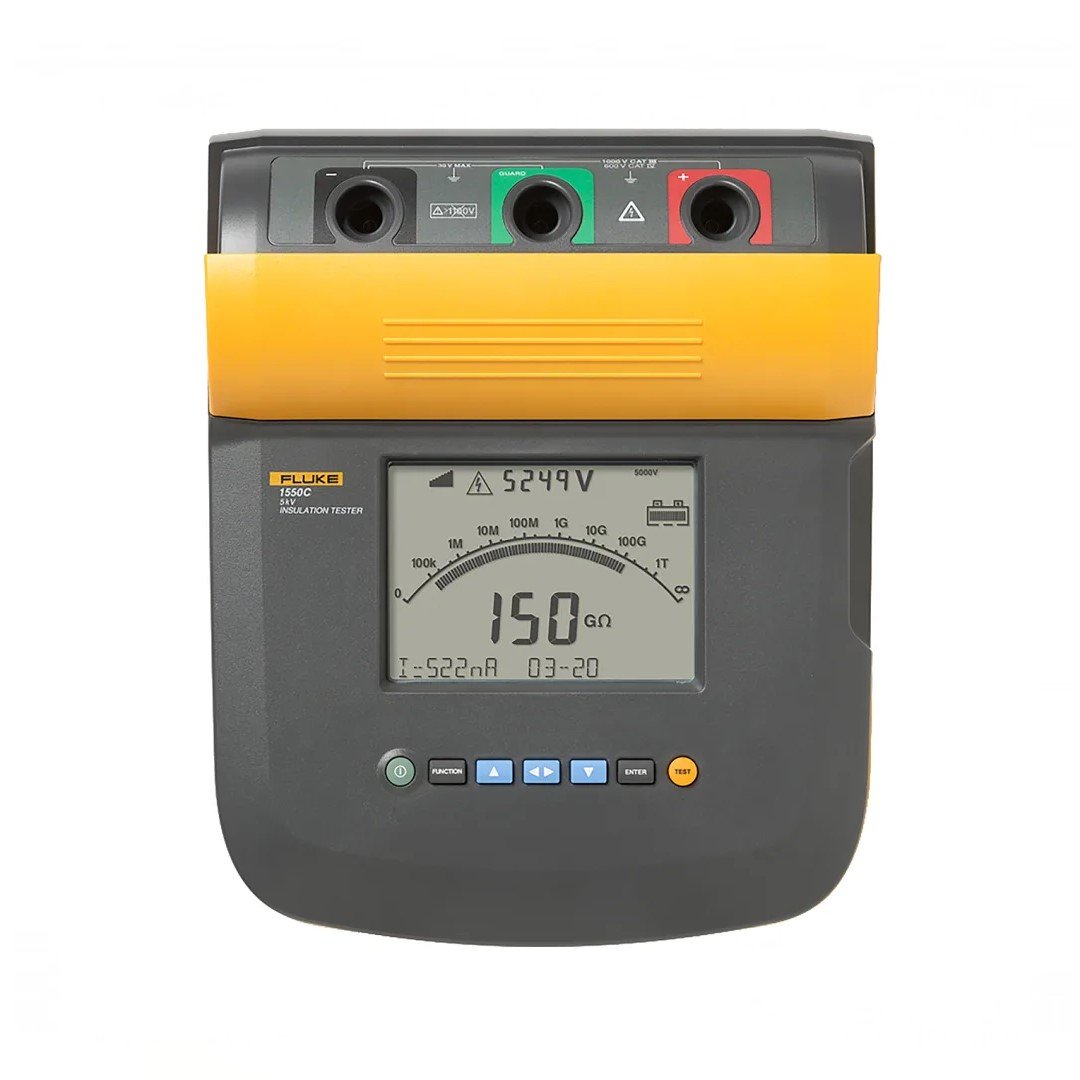 Fluke 1550C Insulation Tester, 250V Min, 5000V Max, 1TΩ Max, CAT III ...